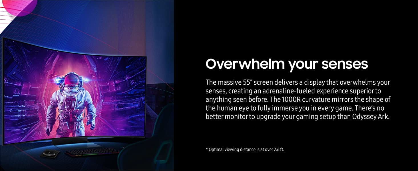 Samsung Odyssey Ark ‎LS55BG970NN Curved Gaming Monitor - 55 inch, 4K ...