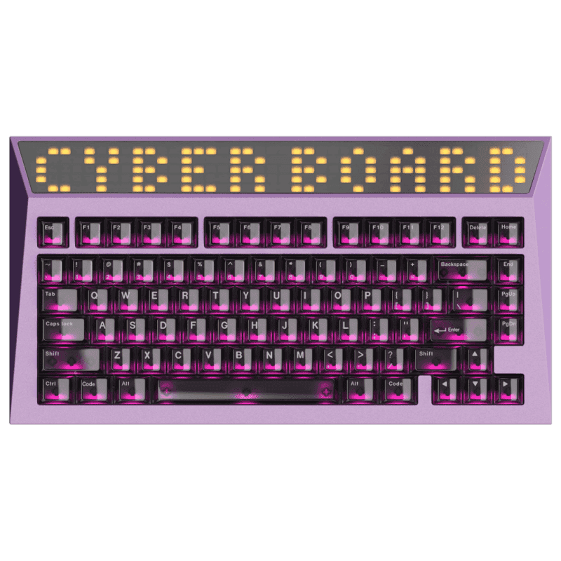 ANGRY MIAO Cyberboard R4 Gangstar Bundle - 75%, Icy Silver Pro Switches ...