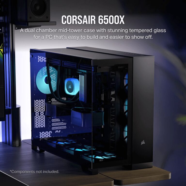 CORSAIR 6500X Black - Dual Chamber, Tempered Glass, Mid Tower ATX Case