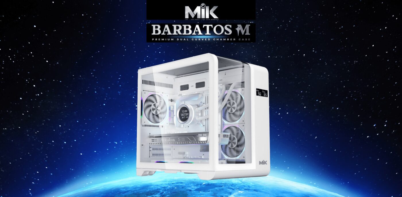 MIK BARBATOS M Black - M-ATX, CURVED GLASS with display screen Case