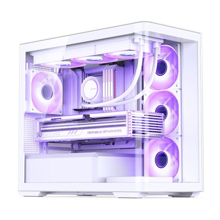 Jonsbo D300 White Micro-ATX Tower Case - One-Piece Glass Panel AO270 ...