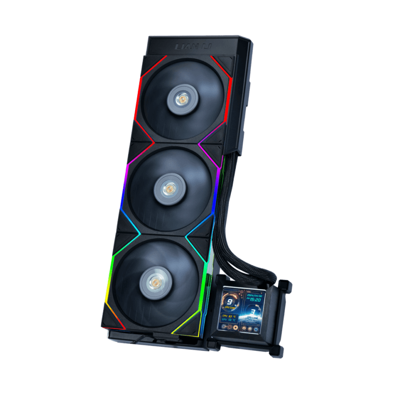 Lian Li HydroShift LCD 360TL AIO Liquid CPU Cooler - Black, 3 x TL fans ...
