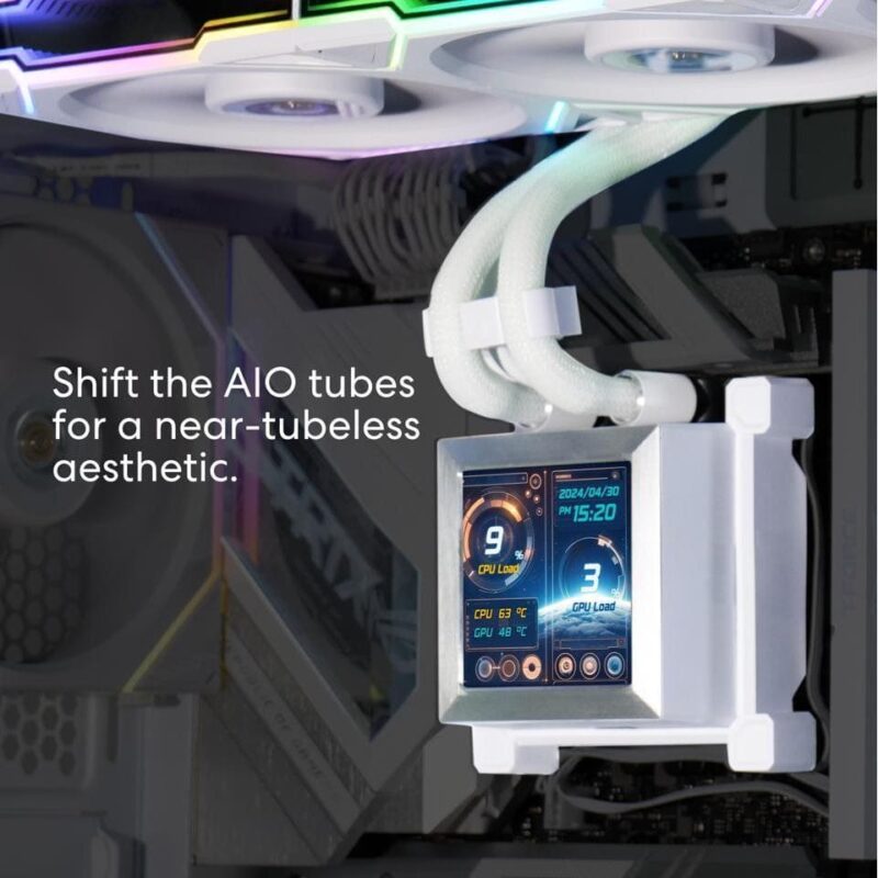 Lian Li HydroShift LCD 360TL AIO Liquid CPU Cooler - White, 3 x TL fans ...