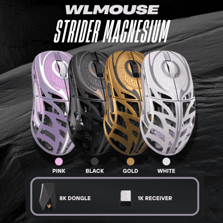 WLmouse Strider Magnesium Wireless Gaming Mouse - 45g, PAW 3950 HS, 8000Hz, Magnesium Alloy ...